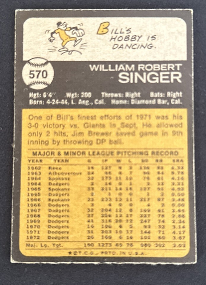 1973 Topps Baseball # 570 Bill Singer Angels High # | eBay