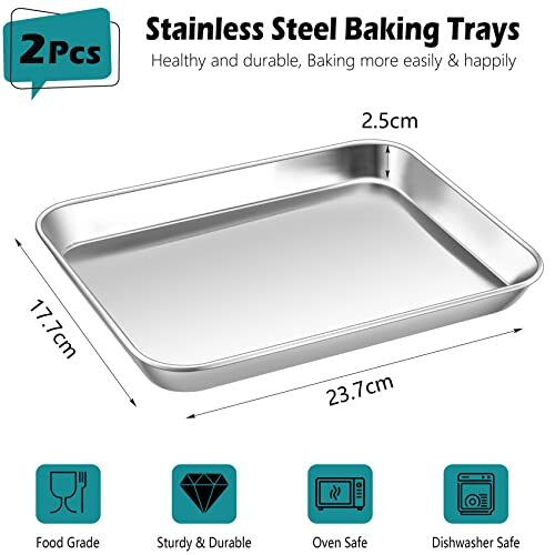 Mini Oven Tray Stainless Steel Small Baking Trays Sheets Pan Heavy Duty ...