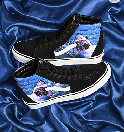 Vans, Shark Week, Black, Blue, True White, Mens size 6, Womens 7.5 ...