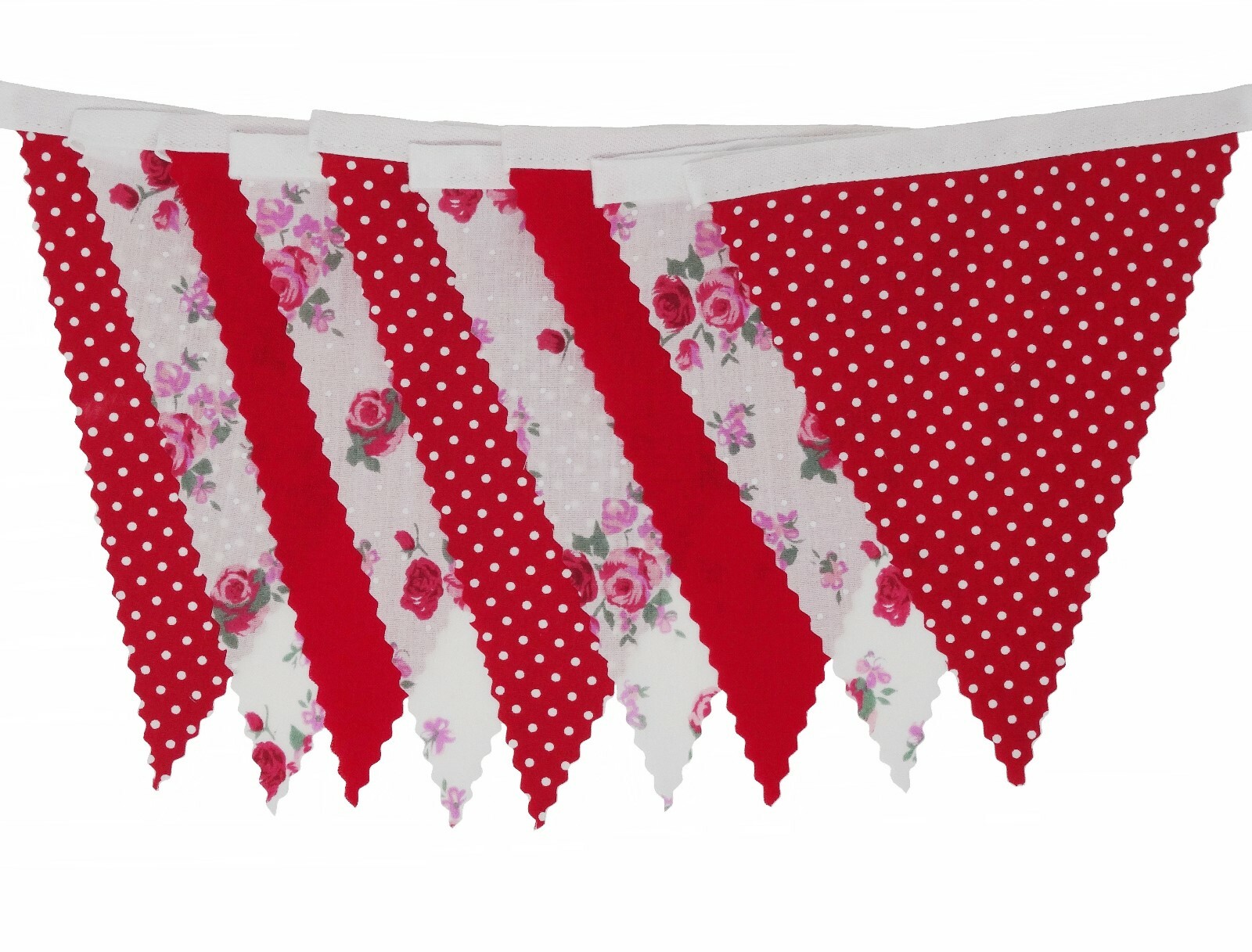 BUNTING Red Roses, Bright Red, Spots - 3m 5m 10m - Wedding Birthday ...