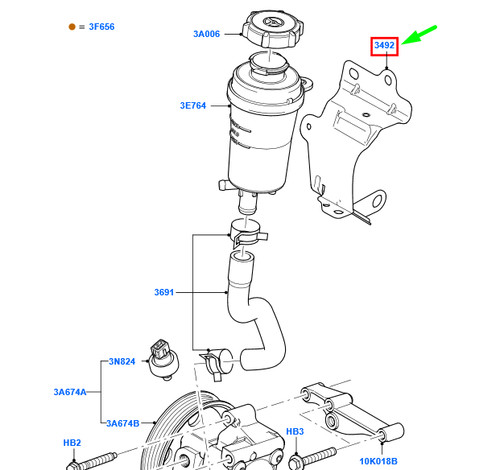 FORD FOCUS MK2 POWER STEERING RESERVOIR BRACKET 1344960 ORIGINAL for ...