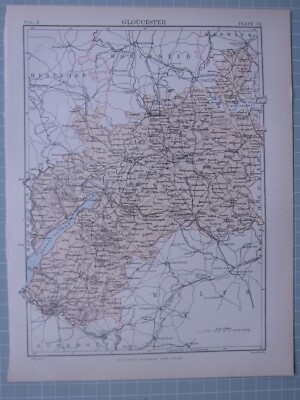 1875 ANTIQUE MAP GLOUCESTER CHELTENHAM STROUD CIRENCESTER | eBay