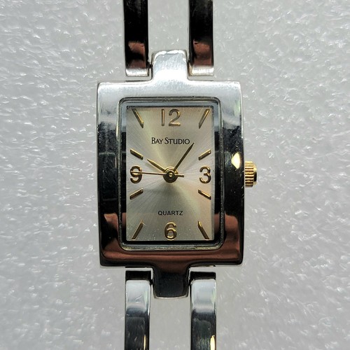 Bay Studio Women Watch 19mm Rectangle Dial Silver Tone Band, New ...