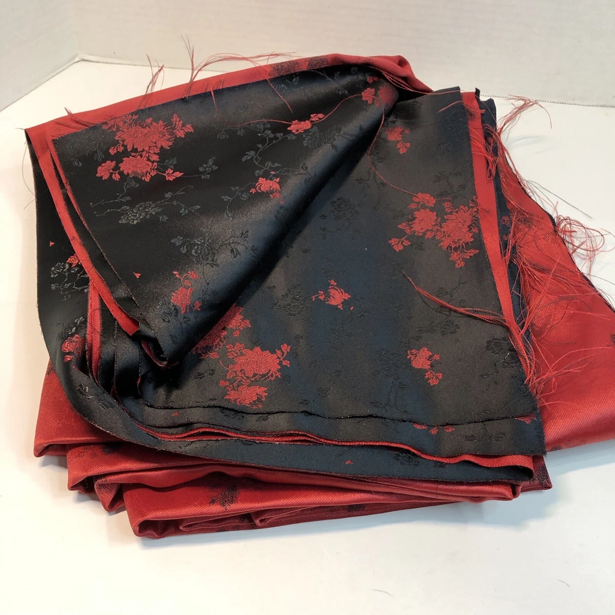 Red And Black Damask Fabric
