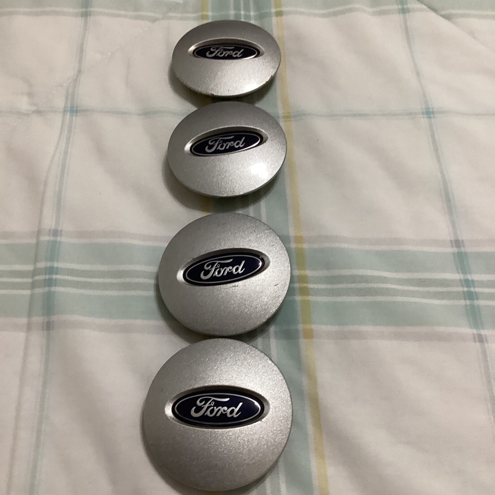 9S43-11A96-BA Ford Focus Sparkle Silver Center Hubcaps 2000 2011 OEM 2 ...