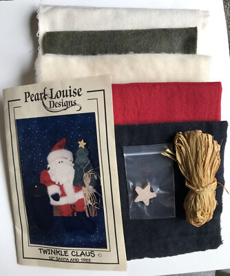 UNCUT Pearl Louise Designs Twinkle 12” Santa Claus & Christmas Tree Kit ...