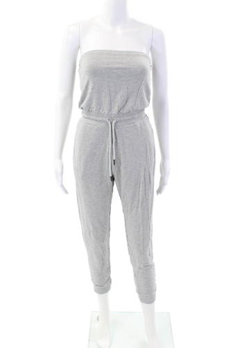 L Space Womens Elastic Drawstring Strapless Sleeveless Jumpsuit Gray ...