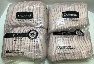 Depend Fresh Protection Women's Disposable Underwear, Large, 72 Ct | eBay