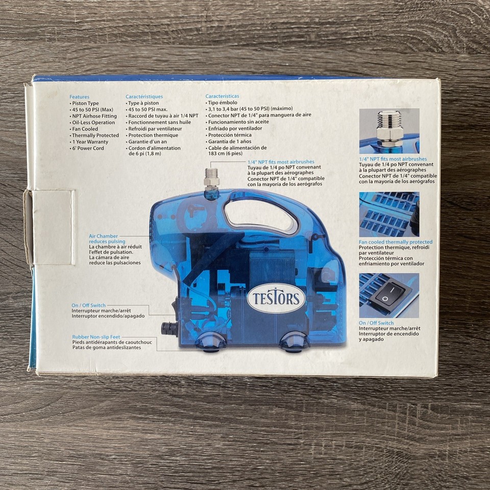 Testors Aztek Beginner Airbrush Mini Air Compressor 50204A Minimum ...