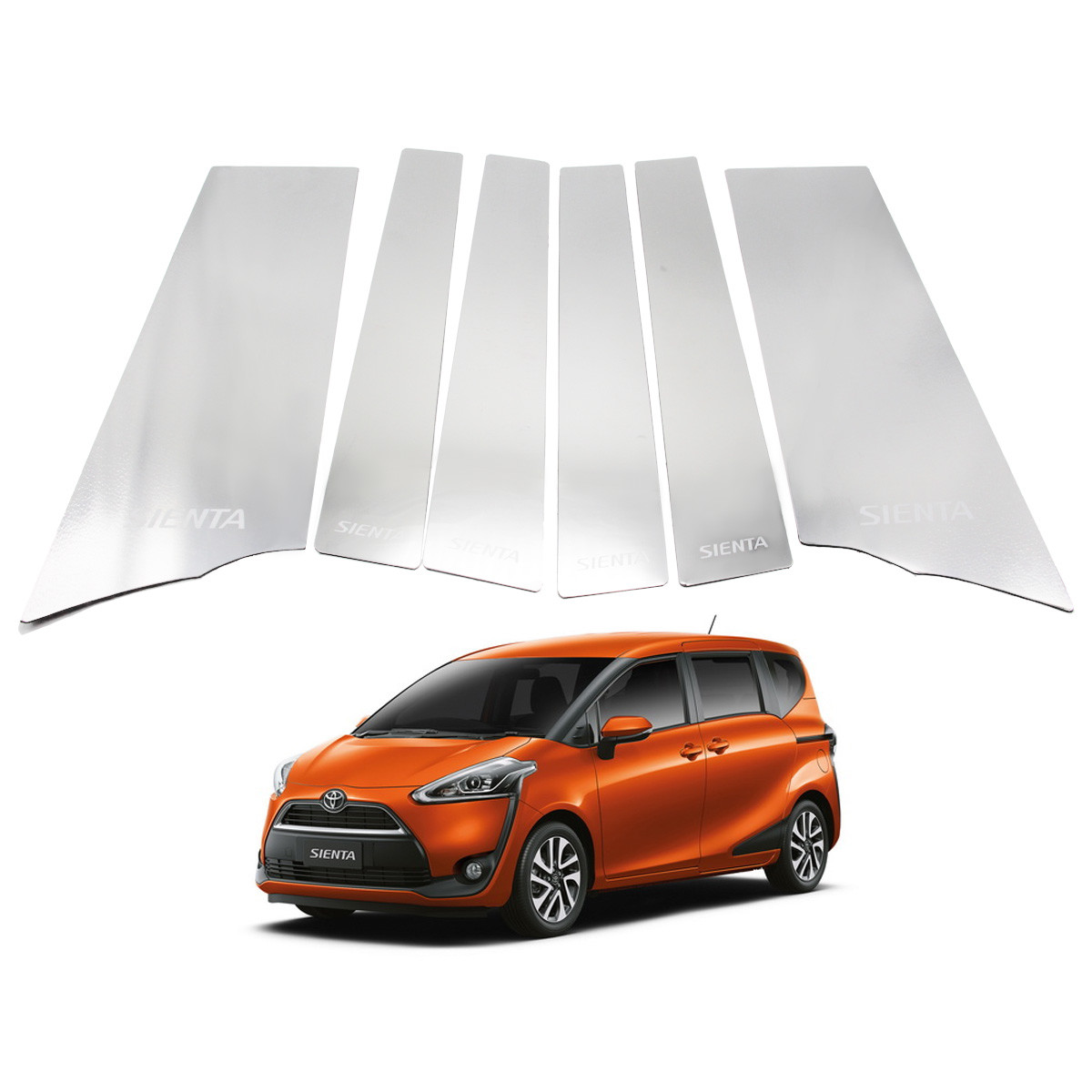 Door Pillar Sill Trim Stainless Steel 6 Pc For Toyota Sienta 2017 2018 ...