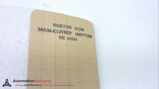 NORTON 38A36-E12VBEP GRINDSTONE 2"X10 1/8"X6" HIGH NEW* #245797 for ...