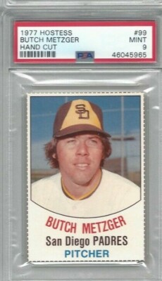 1977 Hostess baseball card #99 Butch Metzger, San Diego Padres graded ...