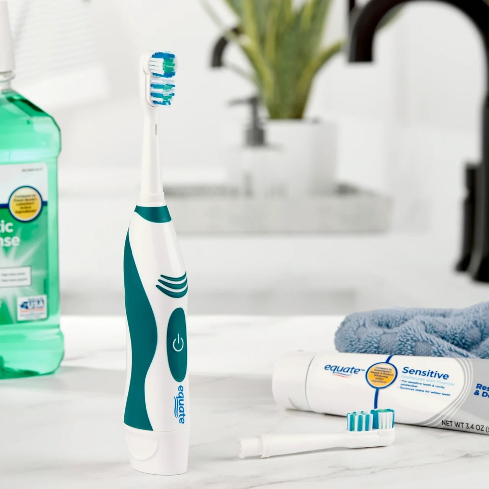 Equate Dual Zone Electric Battery Toothbrush with Replacement ...
