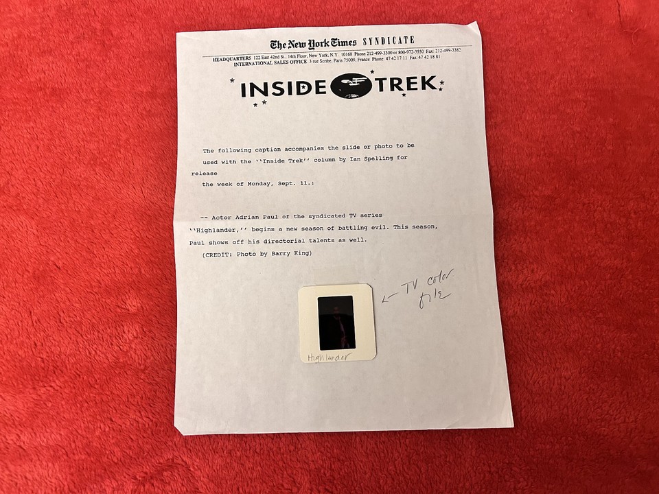 ADRIAN PAUL holding sword 35mm color slide HIGHLANDER | eBay