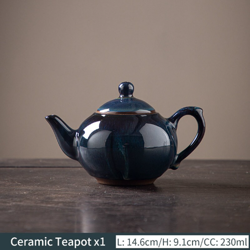 Blue Ceramic Teapot Rabbit Hair Glazed Chinese Tea Pot 230ml | eBay