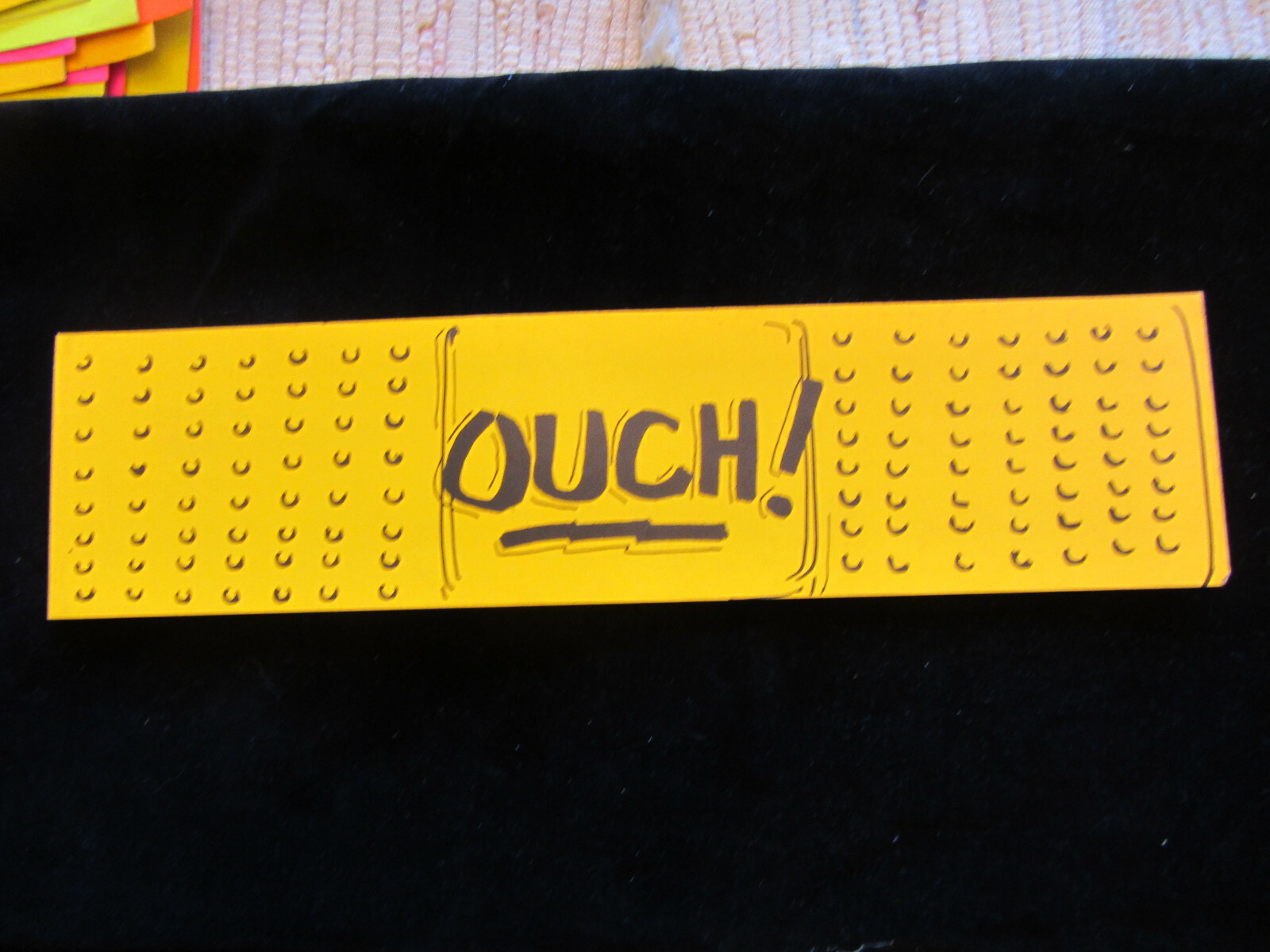 OUCH! (BAND-AID) bumper sticker authentic 1970s 3"x12" dayglo | eBay