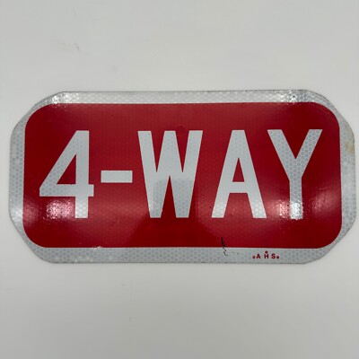 Street Sign 4-Way 6" x 12" Retired Authentic Road Stop Sign | eBay