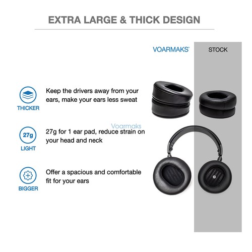 Lambskin Extra Large Ear Pads for Audeze Maxwell Memory Foam + 2 Mic ...