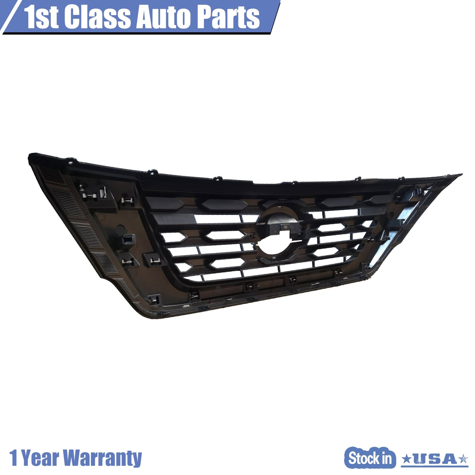 Front Upper Chrome & Black Bumper Grille For 2017-2020 Nissan ...