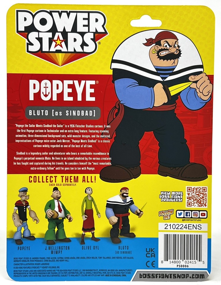 Bluto (as Sinbad) Figure PopEye Power Stars Boss Fight Studio | eBay