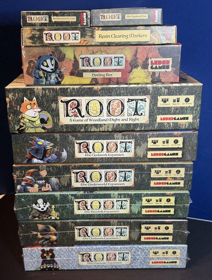Root Board Game by Leder Games - Lot w/ Expansions + Deluxe Stickers ...