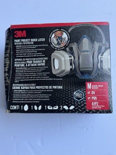 Respirator 3M Paint Project Quick Latch Reusable Respirator 6502QL, OV ...