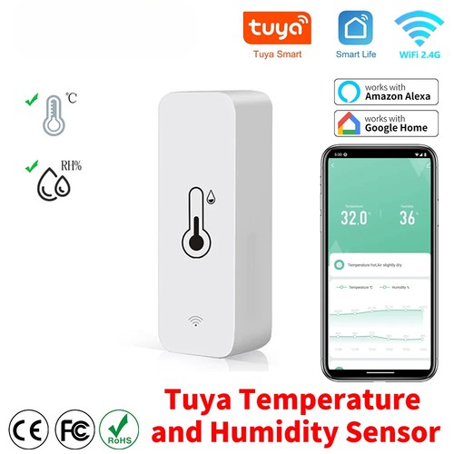 WiFi Temperature Humidity Sensor Remote Monitor For Smart Home Work ...