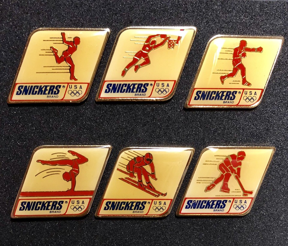 Vintage Snickers Advertising Pins USA Olympics Set 1992 | eBay