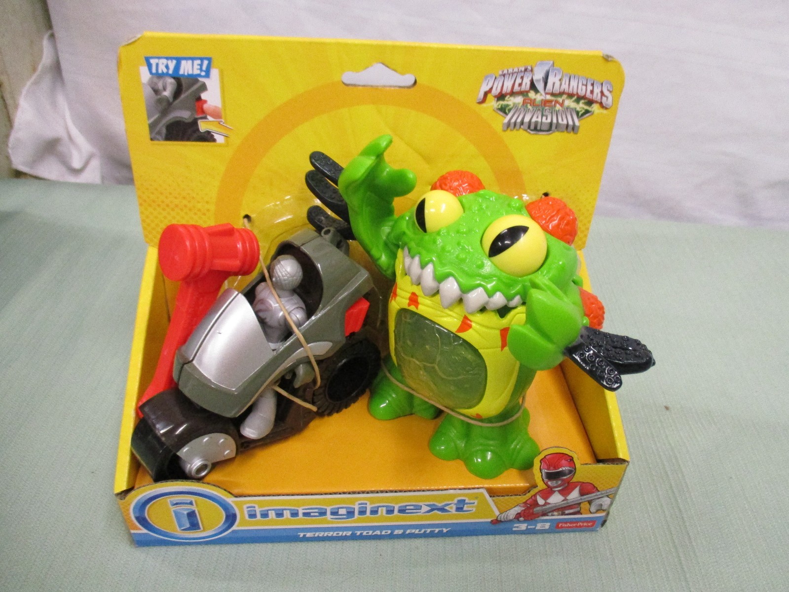 Fisher price imaginext power rangers terror toad & putty green silver ...