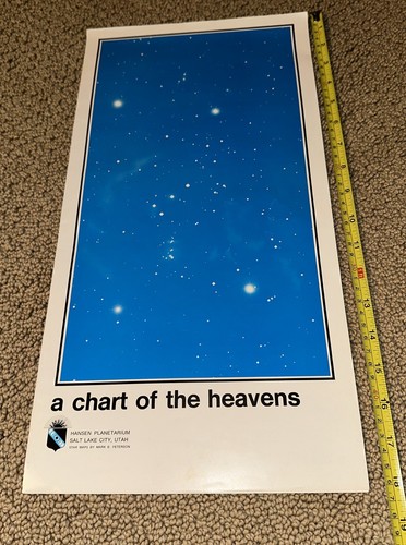 1968 Hansen Planetarium (Salt Lake City) Astronomy CHART OF STARS Folds ...