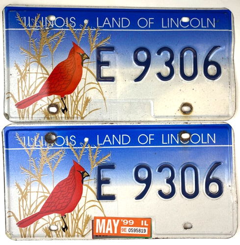 Illinois 1999 Environmental License Plate Set Garage Man Cave Collector ...