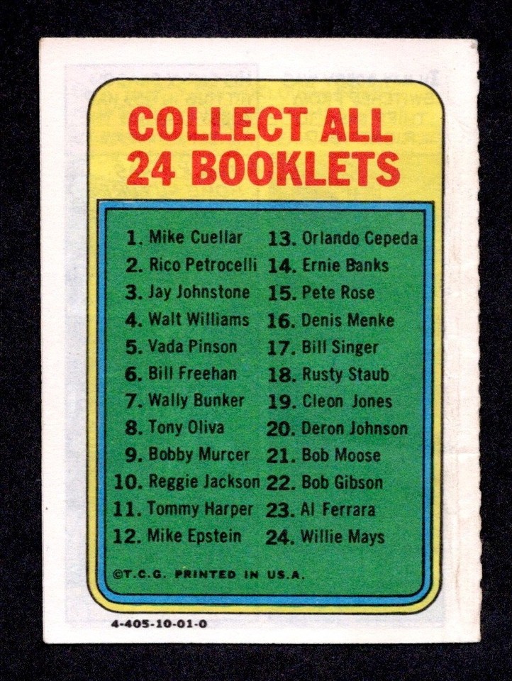 1970 Topps Baseball Booklet #9 The Bobby Murcer Story New York Yankees ...