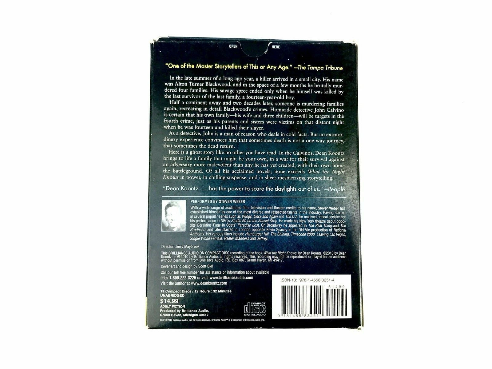 Dean Koontz audiobook unabridged What the Night Knows 11 CDs read | eBay