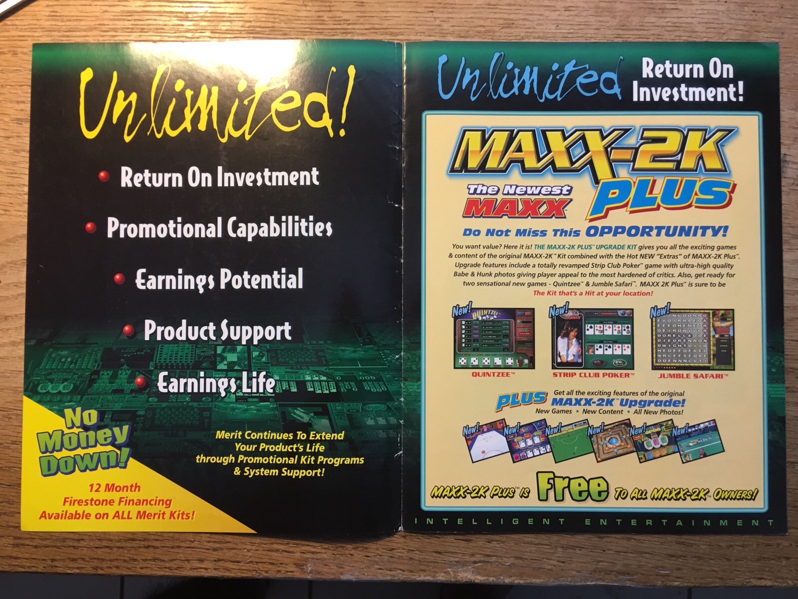 "MAXX- MEGATOUCH" BY MERIT INC. VIDEO GAME PROMO 8 PAGE BROCHURE-"MINT ...