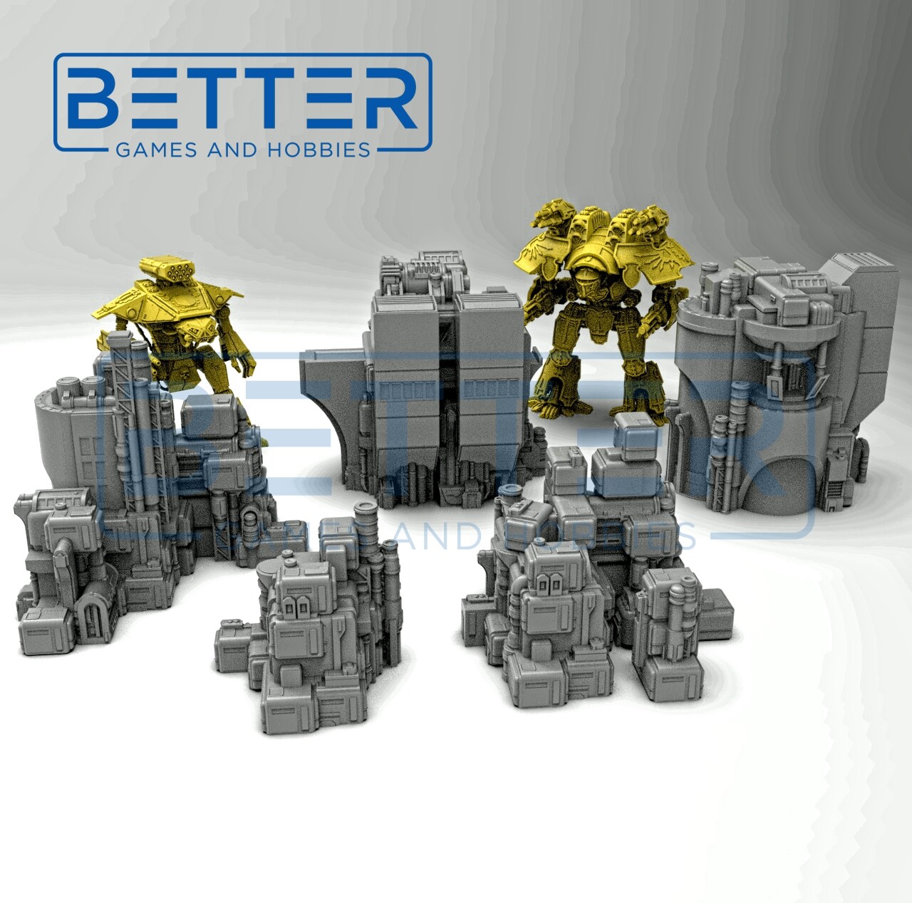 Industrial Pack 3, (6-8mm Scale). 3d printed Terrain, Battletech, Epic ...