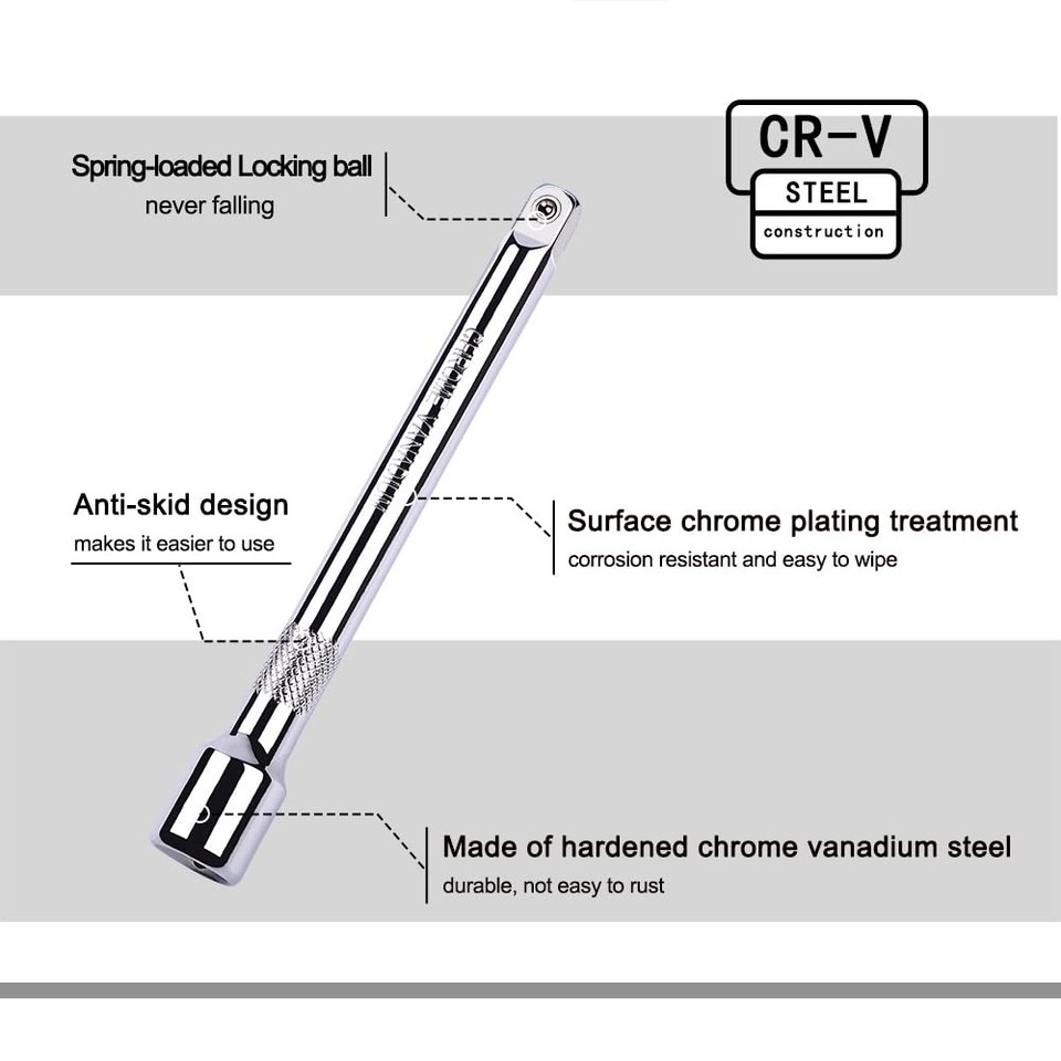 4 Piece 1/4 Inch Drive Extension Bar Set, 1/4 Inch Drive Socket ...