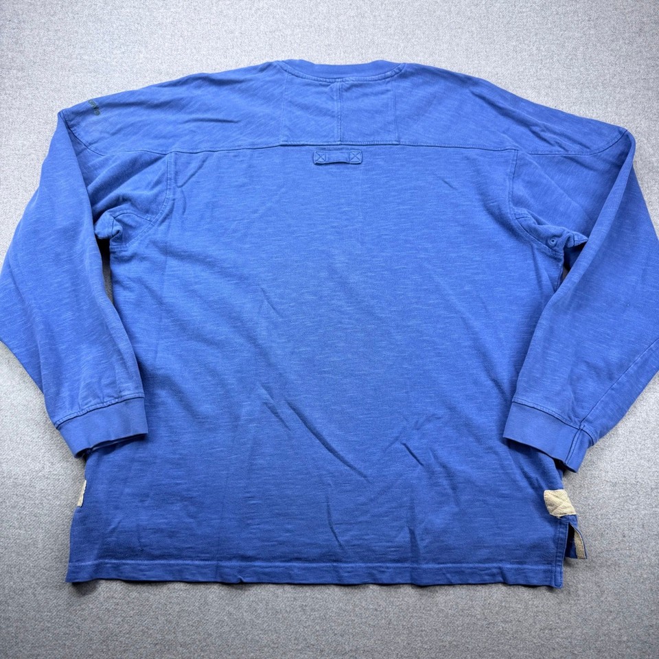Orvis Fly Patch Sweatshirt Mens Large Blue Slub Cotton Rugby-Style ...
