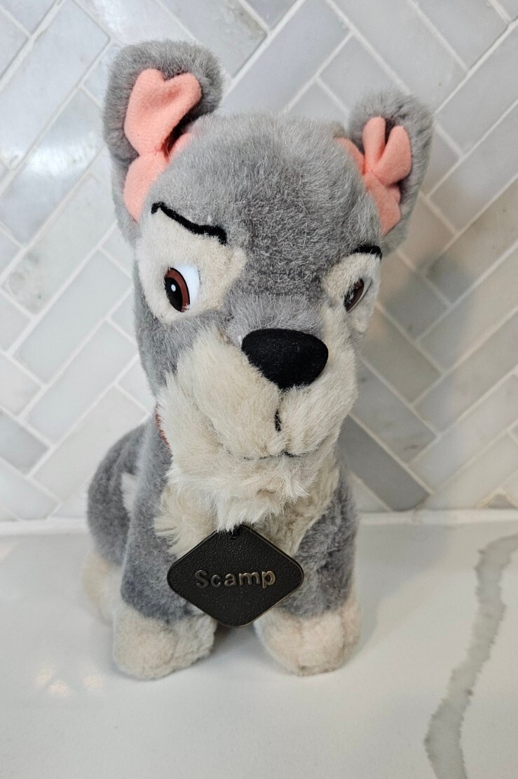 Vintage Walt Disney Scamp Pup Dog Plush Metal Tag Lady and Tramp ...
