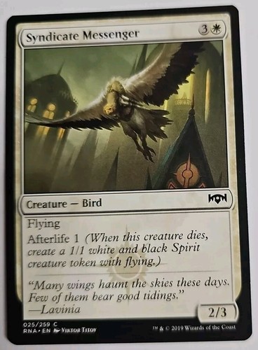 MTG Magic The Gathering Card Syndicate Messenger Creature Bird White ...