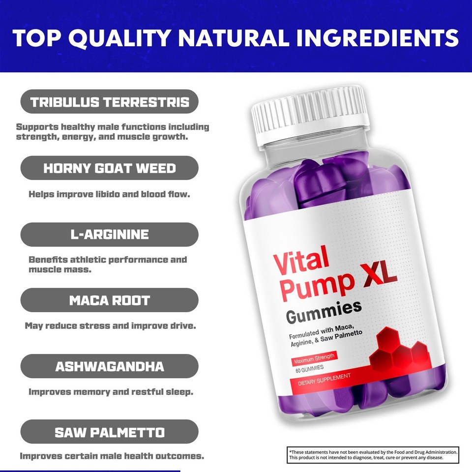 Vital Pump XL Gummies for Men Maximum Strength Vitamin Supplement 120 Gummies | eBay