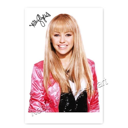 Miley Cyrus Known as Hannah Montana - Autograph Photo Card Laminated ...