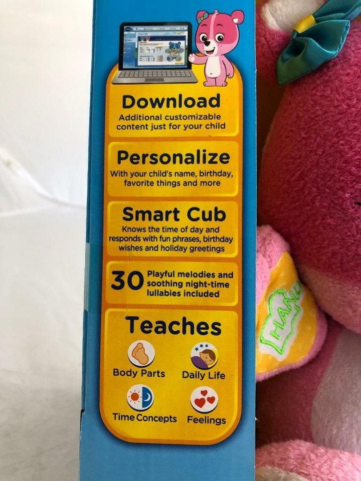 VTECH CORA THE SMART CUB PLUSH BEAR TEACHES & DEVELOPS PINK BRAND NEW 9 ...