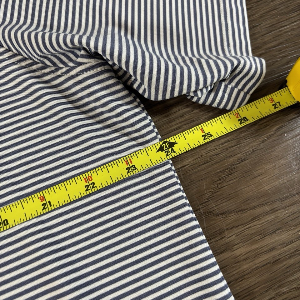 Greyson Polo Shirt Men’s Size Large Blue Striped Wolf Golf Casual Short ...