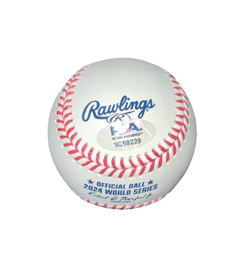 WALKER BUEHLER SIGNED 2024 WORLD SERIES BASEBALL "2024 WS LAST OUT" PSA ...