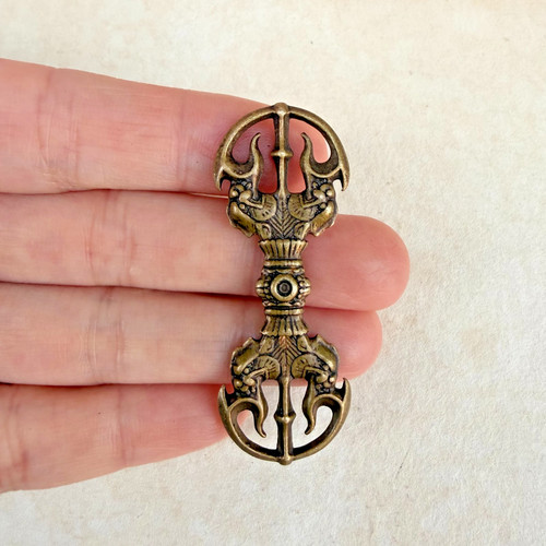 Old Tibetan Buddhism Lima Copper trident Diamond pestle magic tool ...