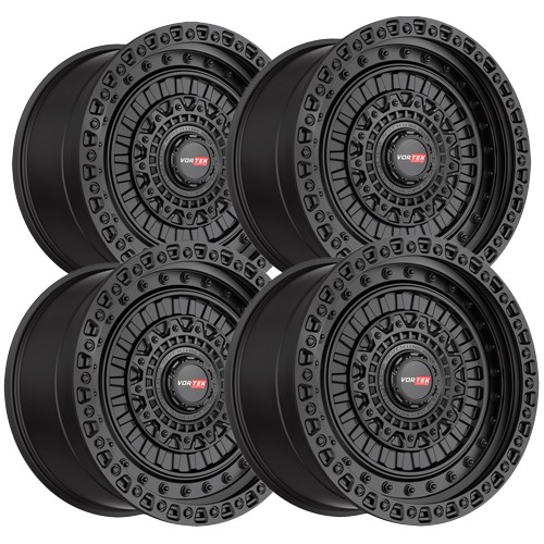 (Set-4) Vortek VRD-703 18x9 5x5.5"/5x150 +12mm Matte Black Wheels Rims ...