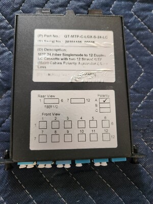 QuickTrex MTP 24-Fiber Singlemode to 12 Duplex LC Cassette Polarity A ...