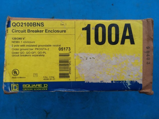 Square D QO2100BNS 2 Pole 100a Circuit Breaker Enclosure for sale ...