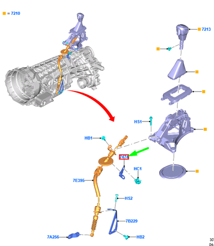 FORD RANGER T6 MK1 Gear Selector Control Cable Bracket 1745038 NEW ...
