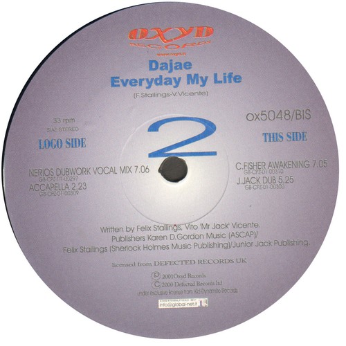 DAJAE ‎– Everyday My Life - Oxyd ‎– ox5048 / BIS - Italy 2001 | eBay ...